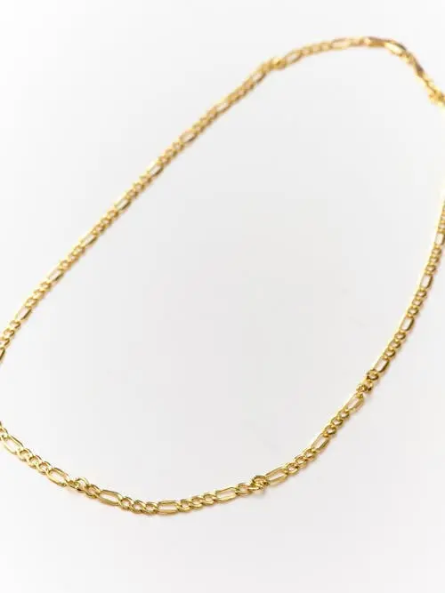 THEIR STUDIOS Harlow 14k Solid Gold Figaro Chain Necklace - 18"